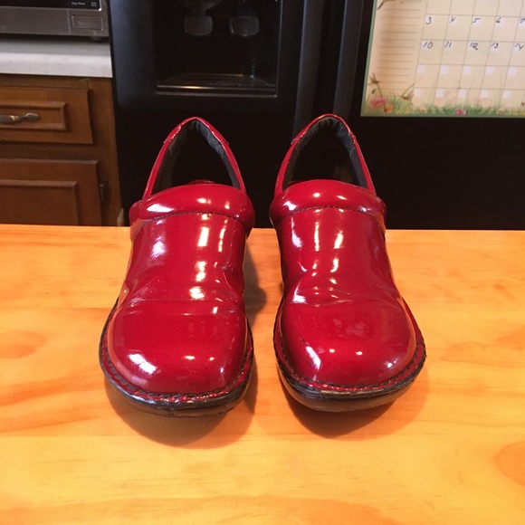 boc | Shoes | Boc Red Patent Clogsmulesshoes | Poshmark